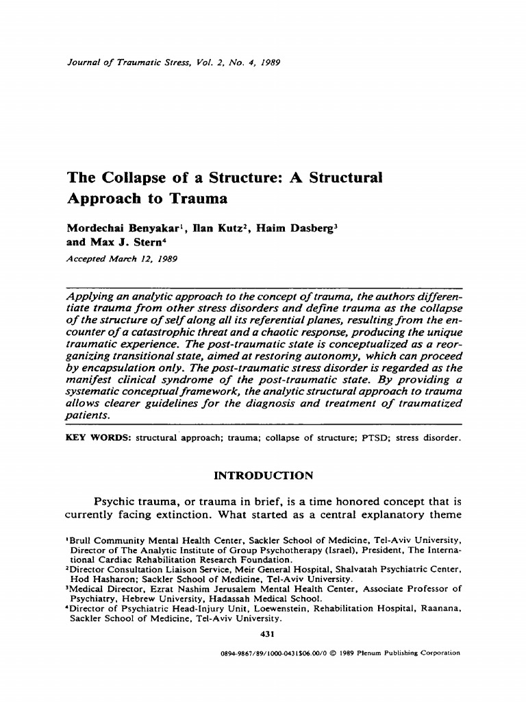 The Collapse of A Structure - A Structural Approach To Trauma ...