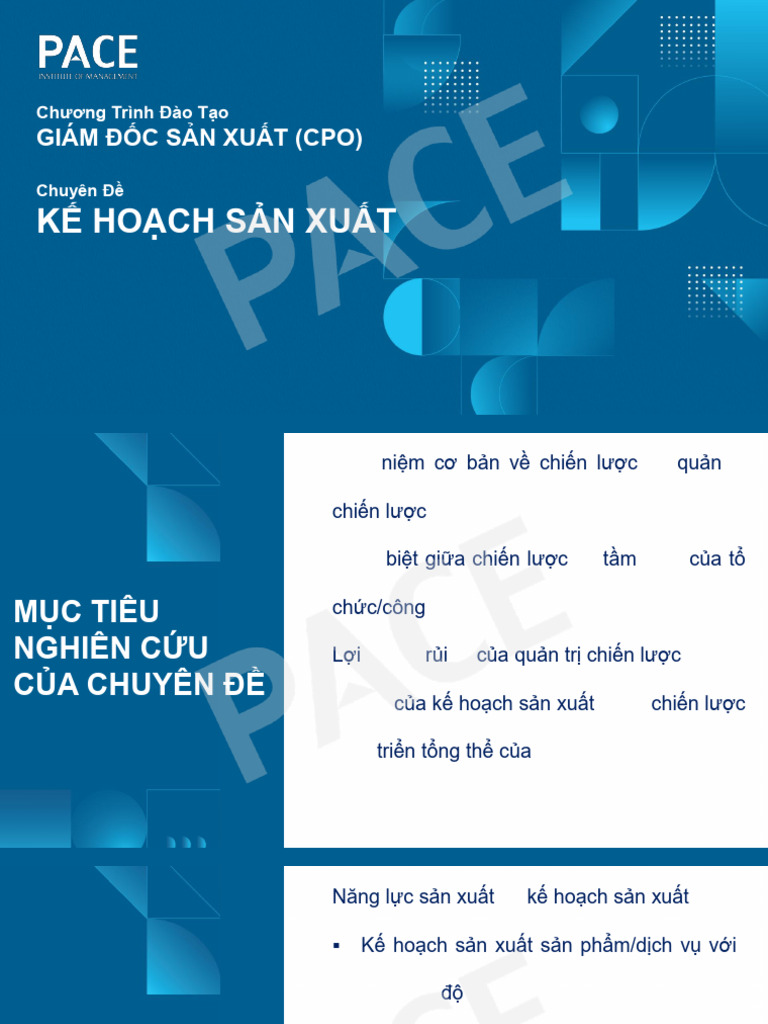 Chien Luoc Va Ke Hoach San Xuat - B1 | PDF