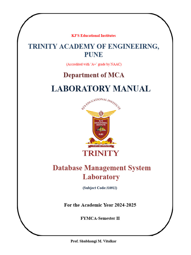 DBMS Lab Manual 24-25 | PDF | Databases | Computer Data