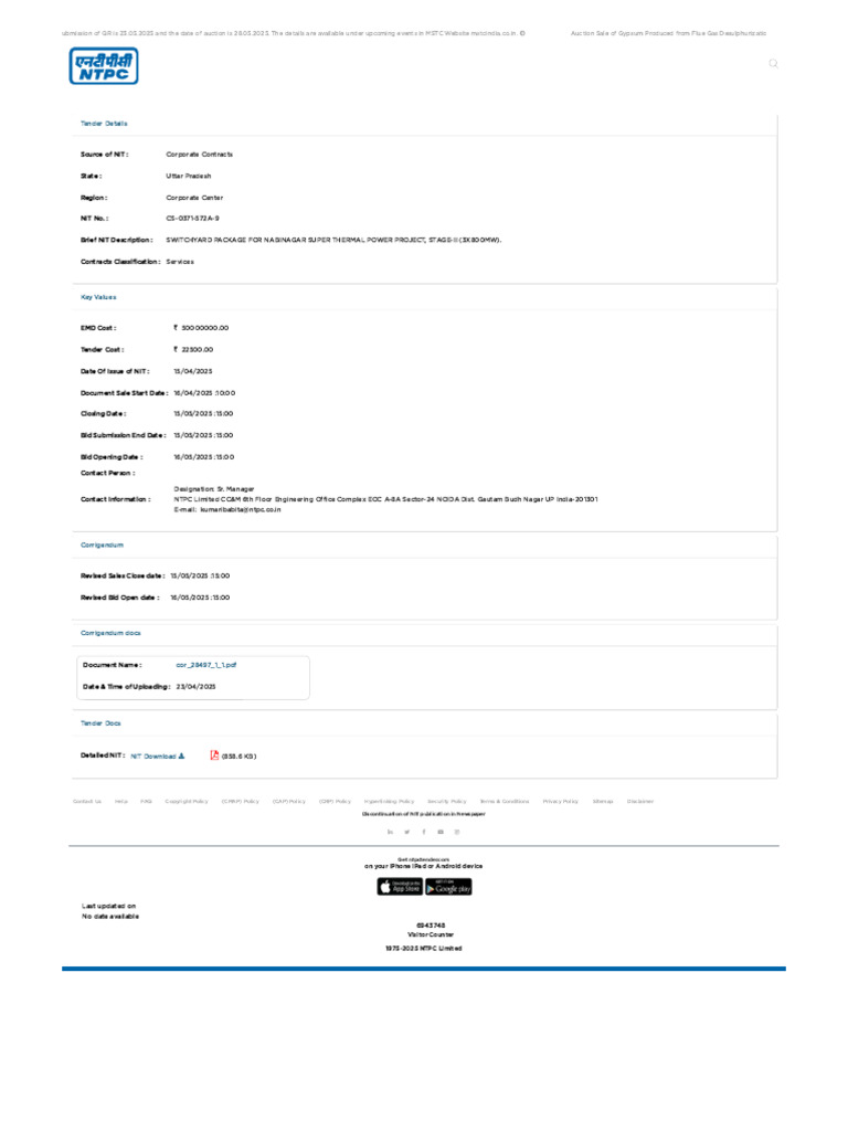 Nabinagar - Ntpcswitchyard Package For Nabinagar Super Thermal Power ...