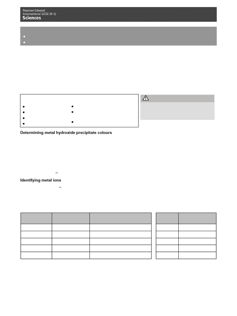 PR2 Metal Hydroxide Precipiate Tests | PDF | Hydroxide | Precipitation ...