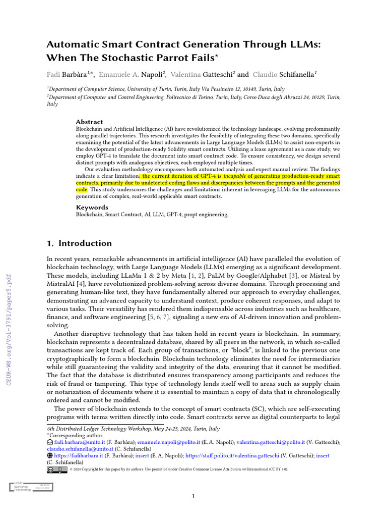 Automatic Smart Contract Generation Through LLMs | PDF | Lease