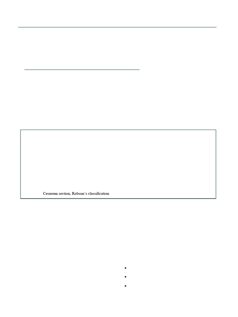 Classification of Cesarean Section Through Robson | PDF | Caesarean ...