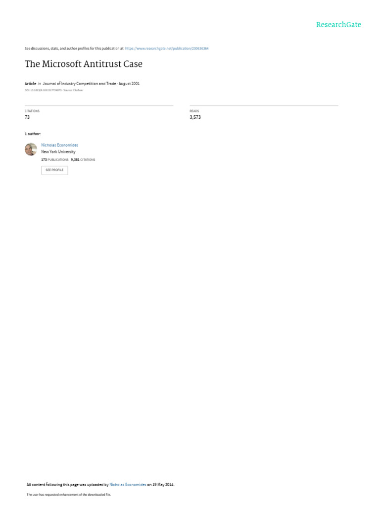 Microsoft Antitrust - Final | PDF | United States Antitrust Law | Monopoly