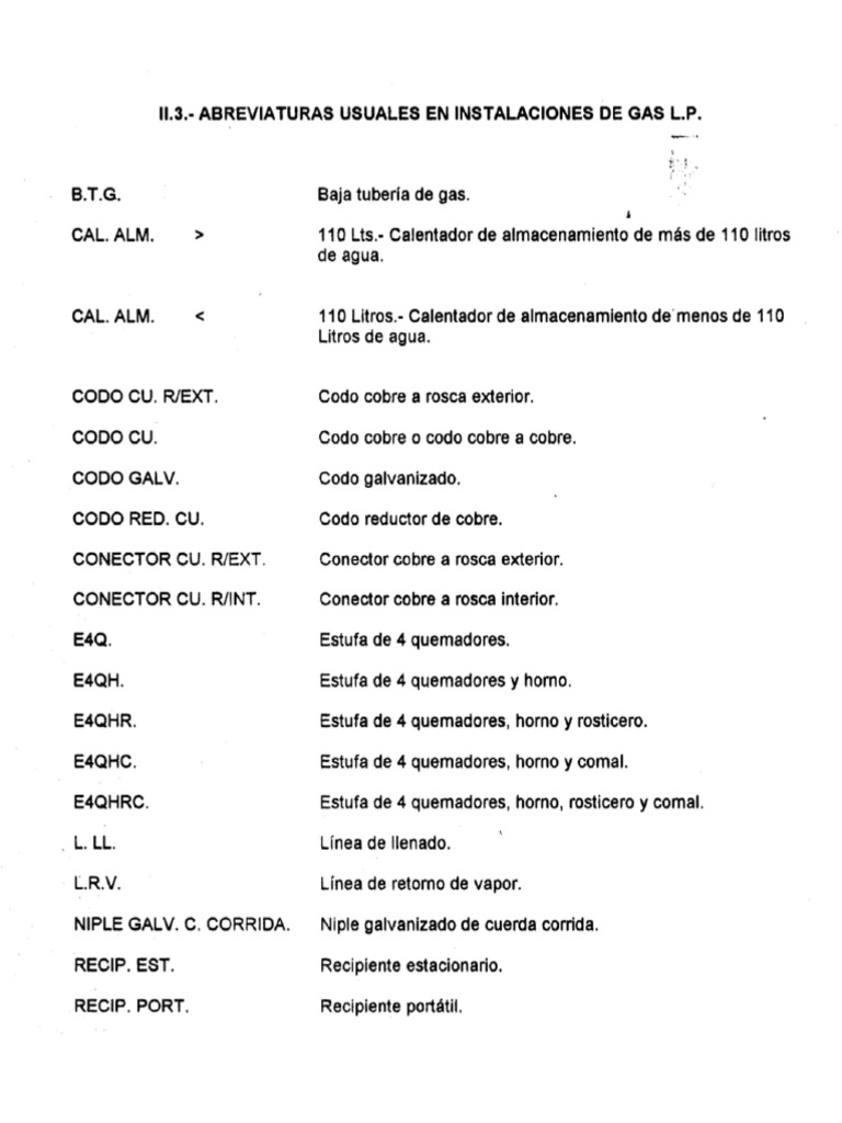 Tablas y Otros, Inst. Gas ? 2 | PDF