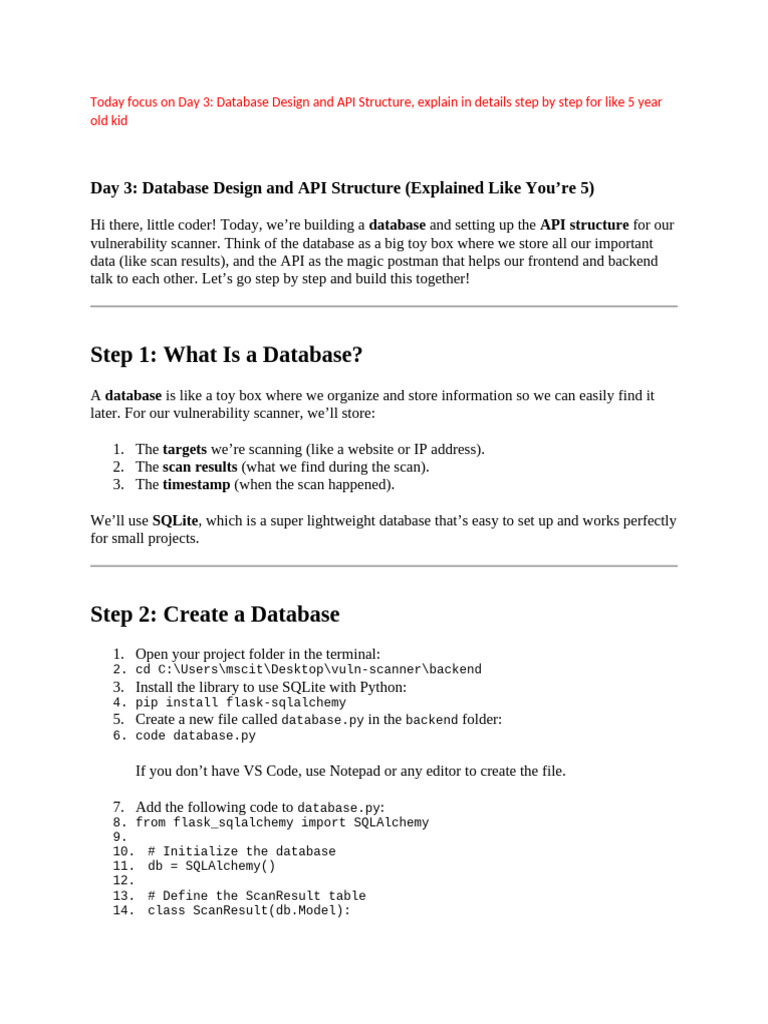 Day 3-Vulnerability Scanner | PDF | Databases | Command Line Interface