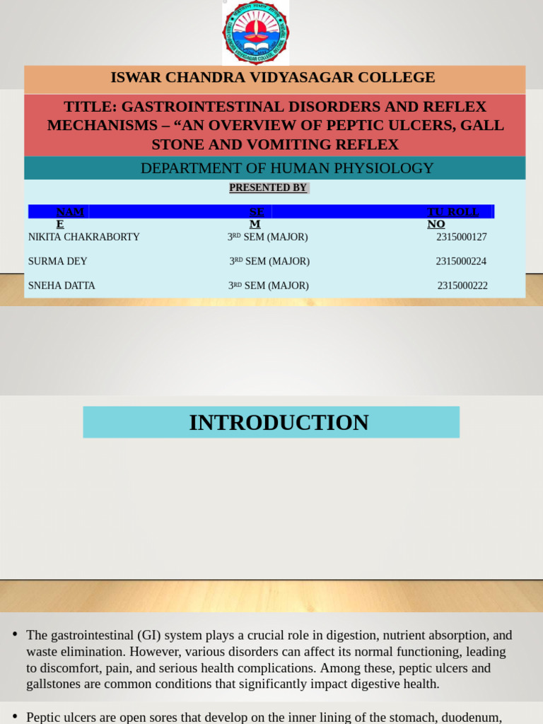 Ulcer Presentation | PDF | Nausea | Vomiting