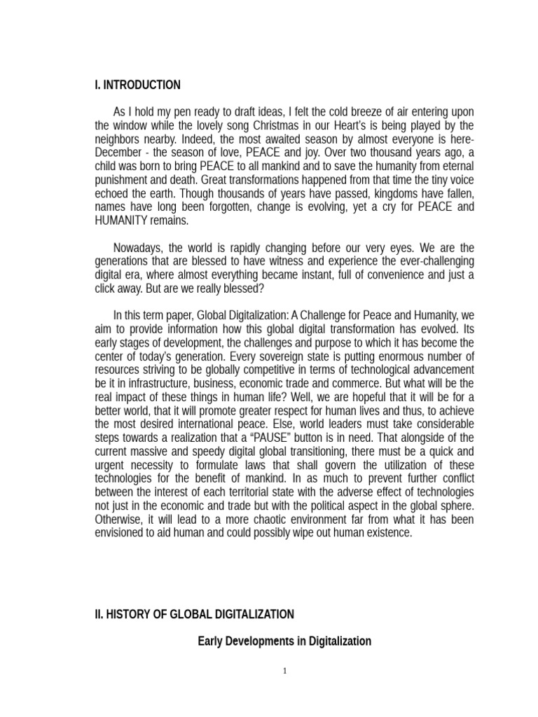 PIL Term Paper Global Digitalization (Walapareference) | PDF ...