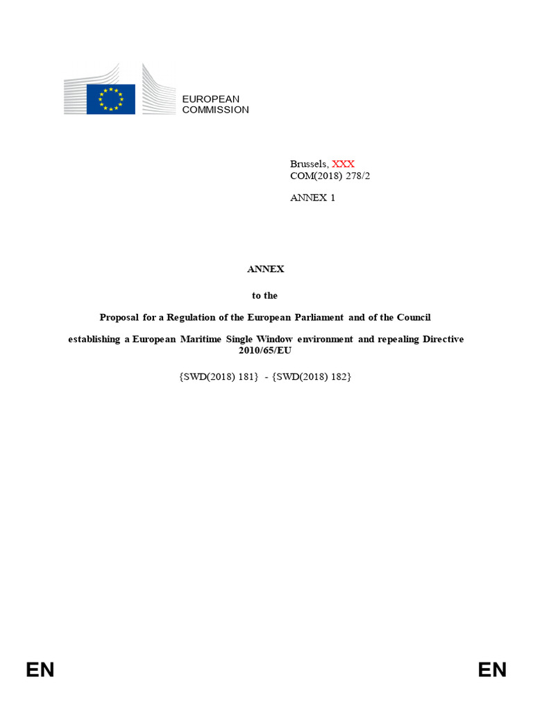 com20180278-annex | PDF | Customs | Directive (European Union)