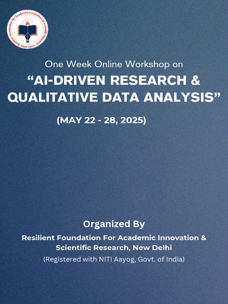 Workshop On AI-Driven Research & Qualitative Data Analysis 22-28 May ...