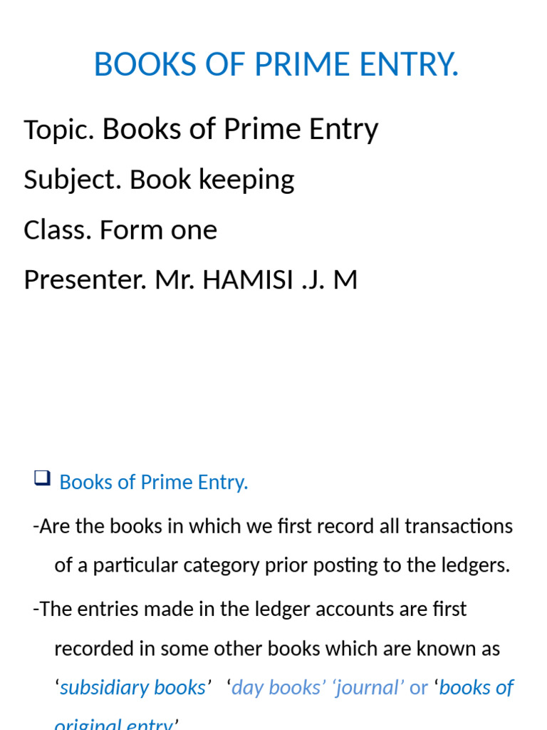 Understanding Books of Prime Entry | PDF | Debits And Credits | Business