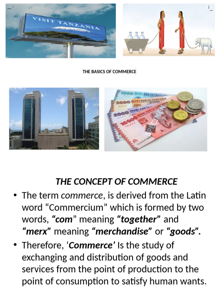 Commerce Basics Form One | PDF | Commerce | Economics