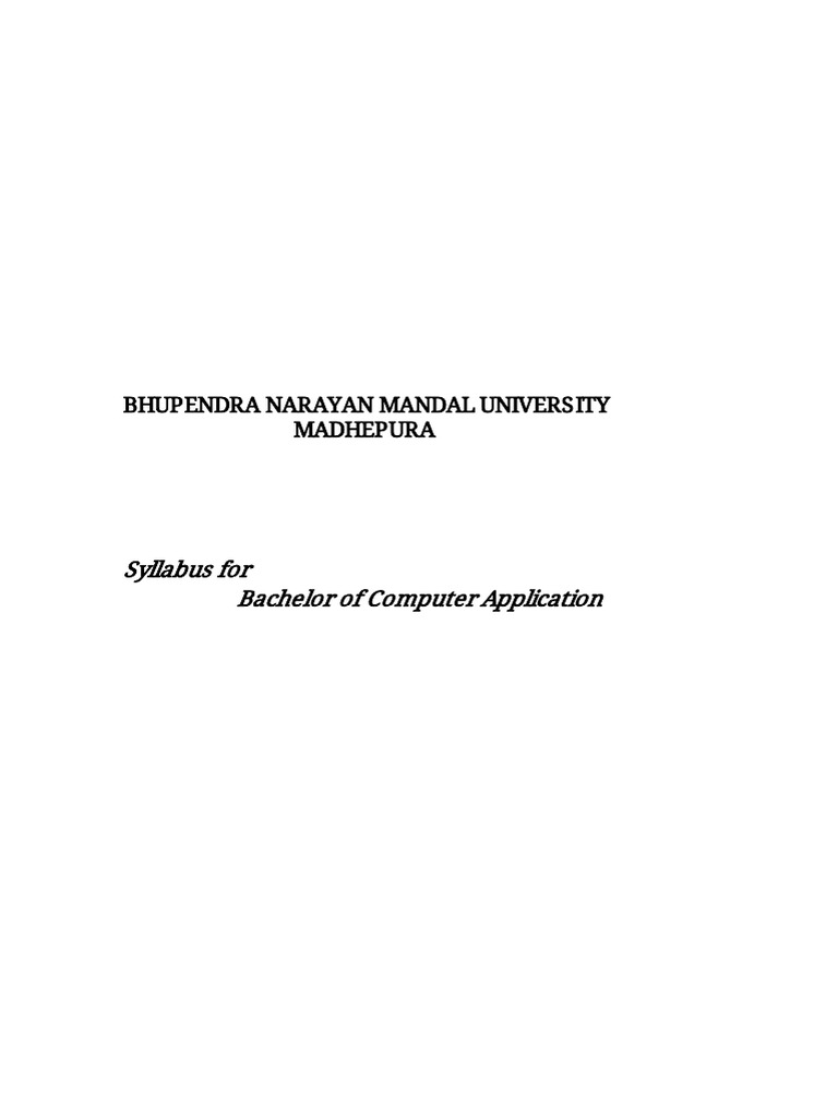 BCA Syllabus for RTMNU Semester I | PDF