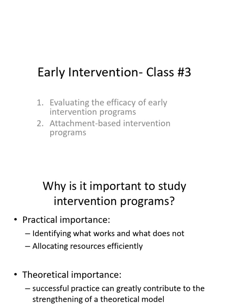 Class 3 - Early Intervention | PDF | Attachment Theory | Human Development