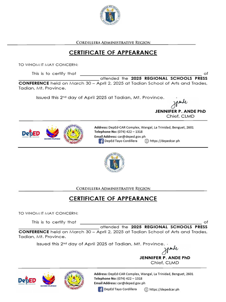 Certificate of Appearance - TWG | PDF