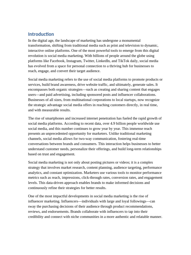 Social Media Marketing Introduction | PDF | Social Media Marketing ...