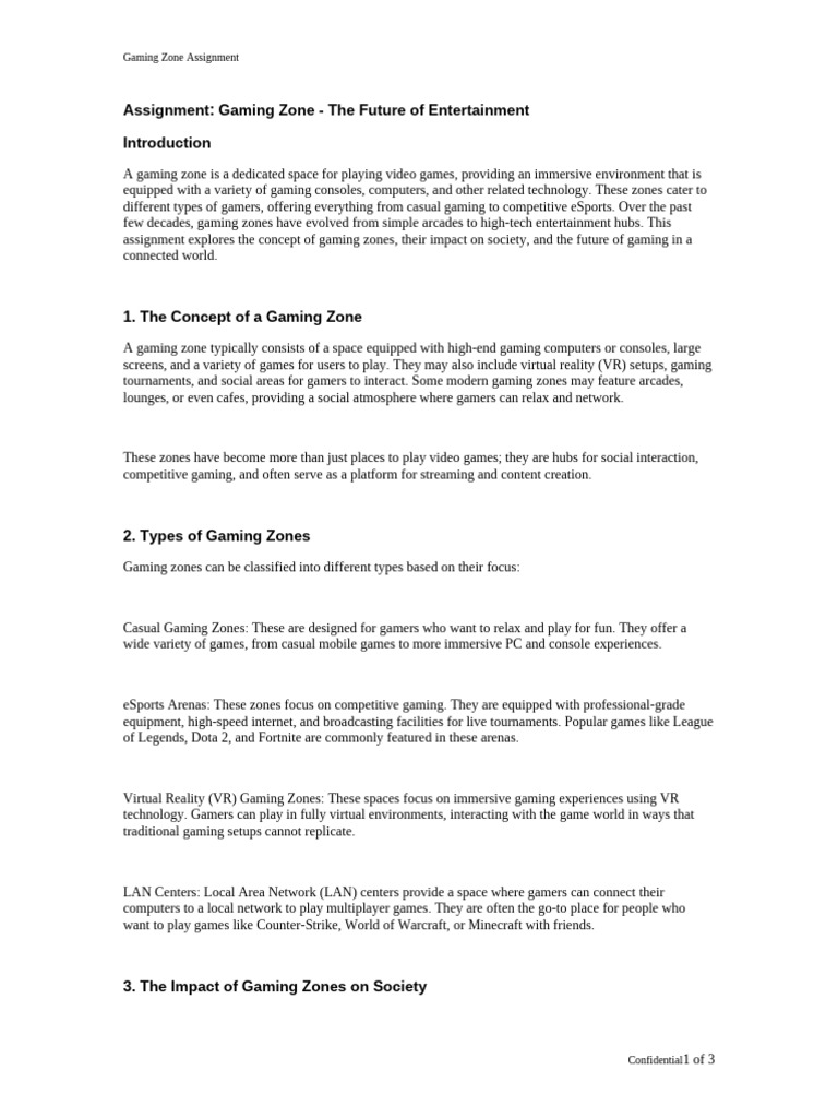 Gaming Zone Assignment With Header Footer | PDF | Video Games | Virtual ...