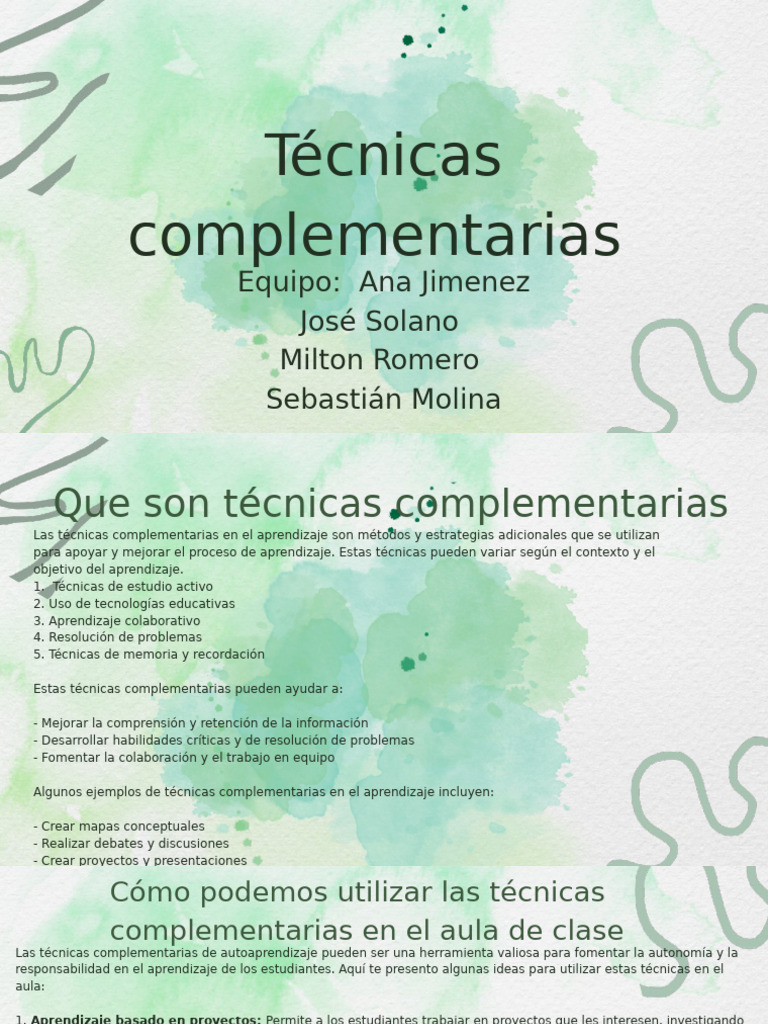 Las Técnicas Complementarias de Autoaprendizaje Pueden Ser Una Herramienta - 20250 | PDF ...