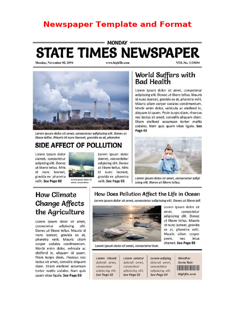 2.2. Newspaper Template and Format | PDF