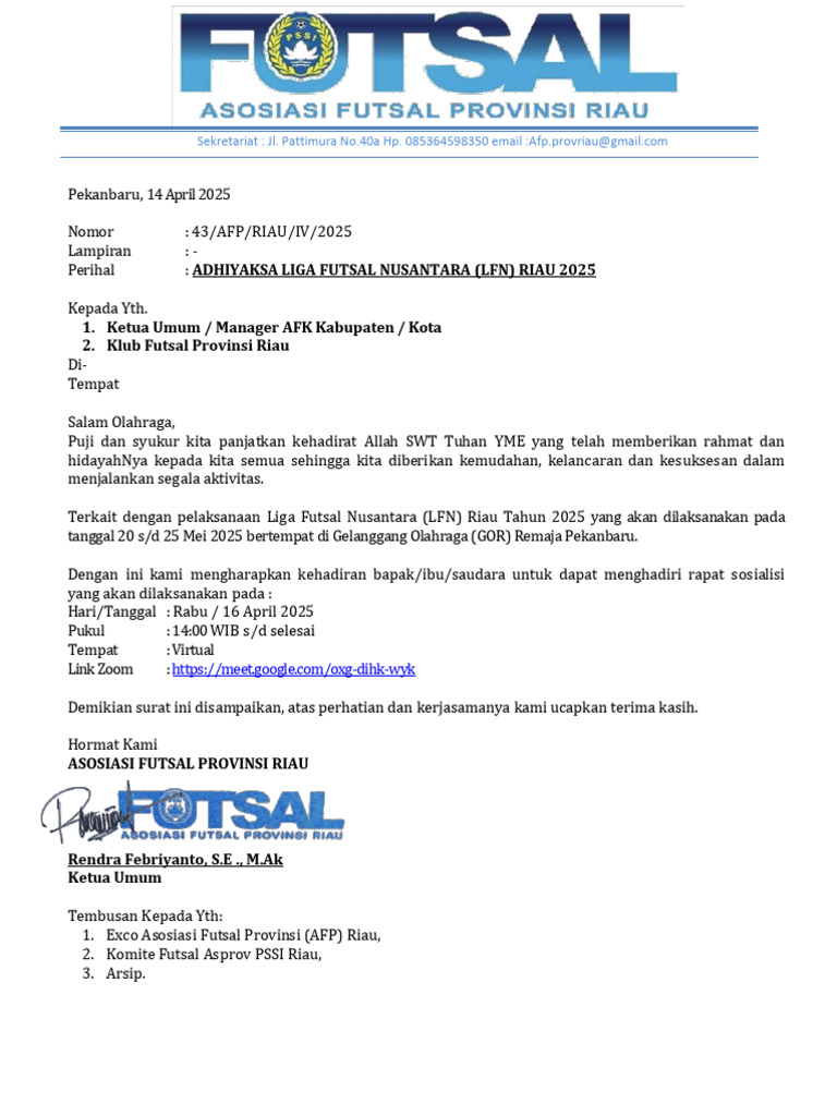 Contoh Undangan Zoom Meeting | PDF