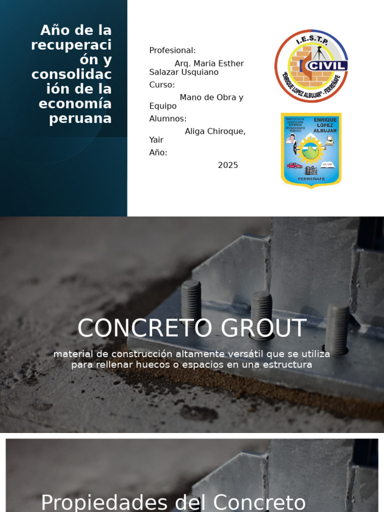 Propiedades y Aplicaciones del Concreto Grout | PDF