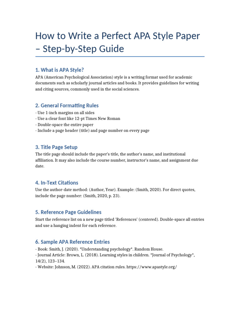 APA Style Guide | PDF