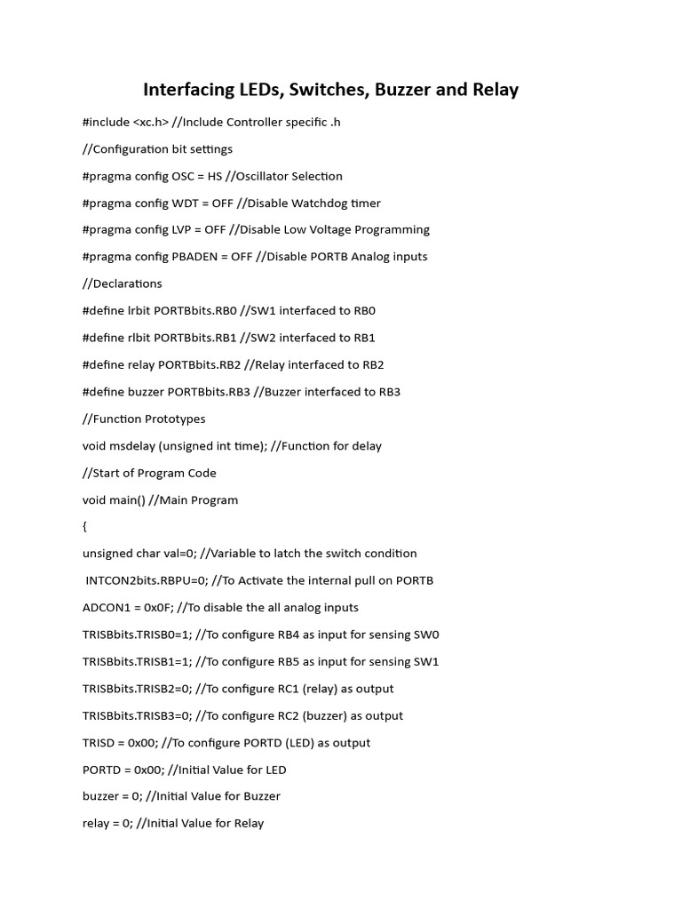 Interfacing LEDs | PDF