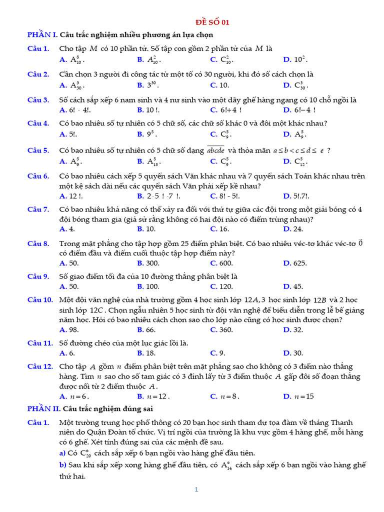 01. Đề số 01 - PLD | PDF
