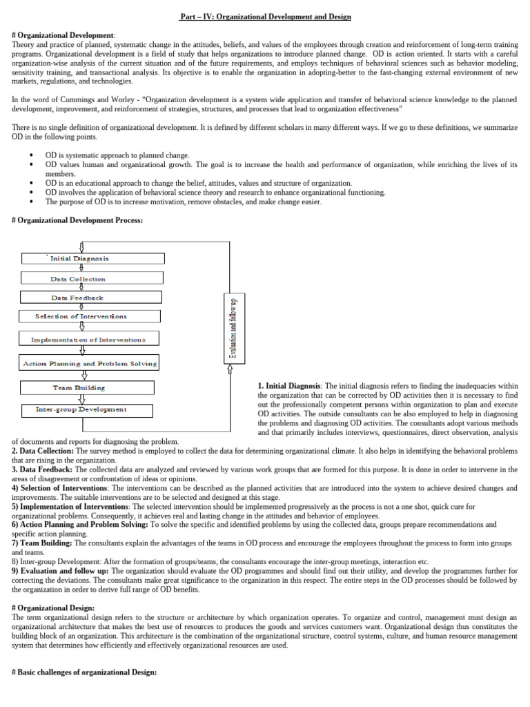 Part IV Organizational Development and Design | PDF | Organizational ...