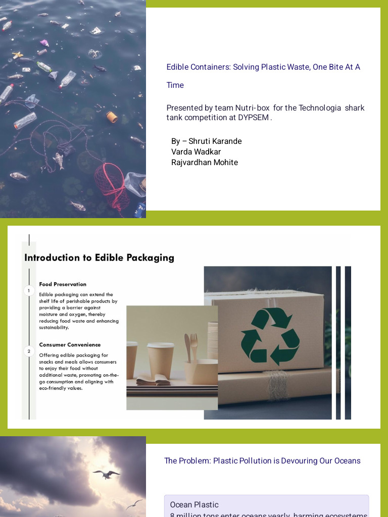Edible Containers Solving Plastic Waste One Bite at A Time | PDF ...