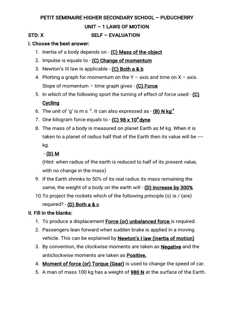 10th Science Unit 1 Questions With Answer English Medium PDF Download | PDF