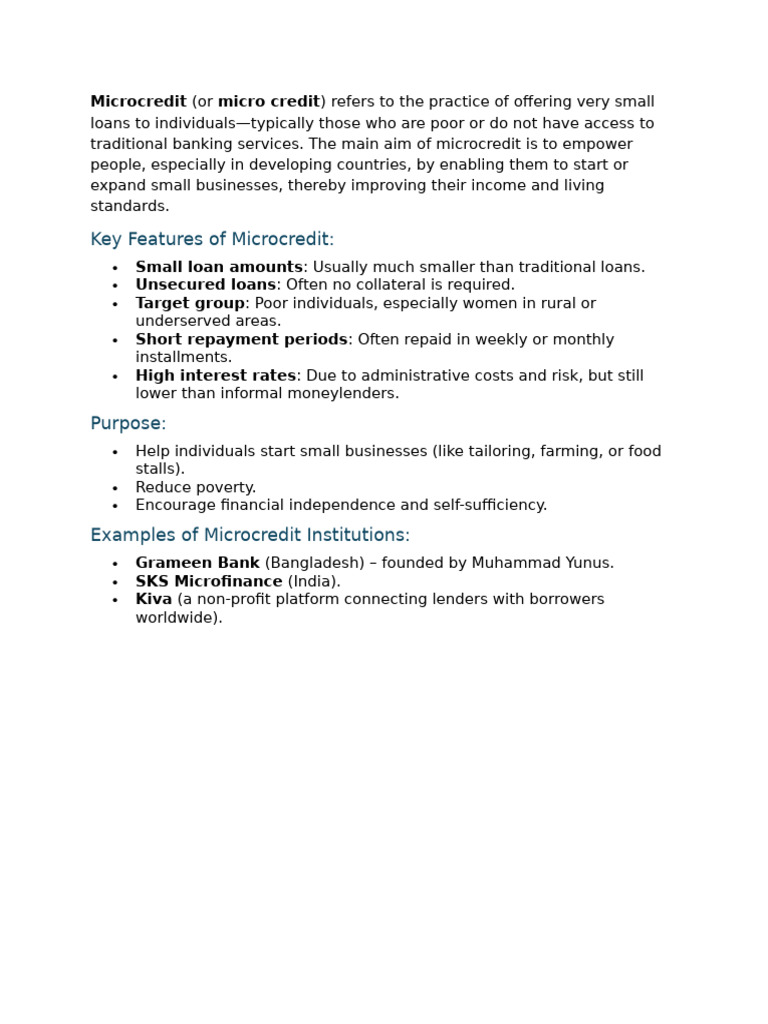 Micro Credit | PDF