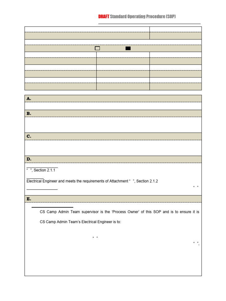 Annual Camp Electrical Inspection SOP | PDF | Ac Power Plugs And ...