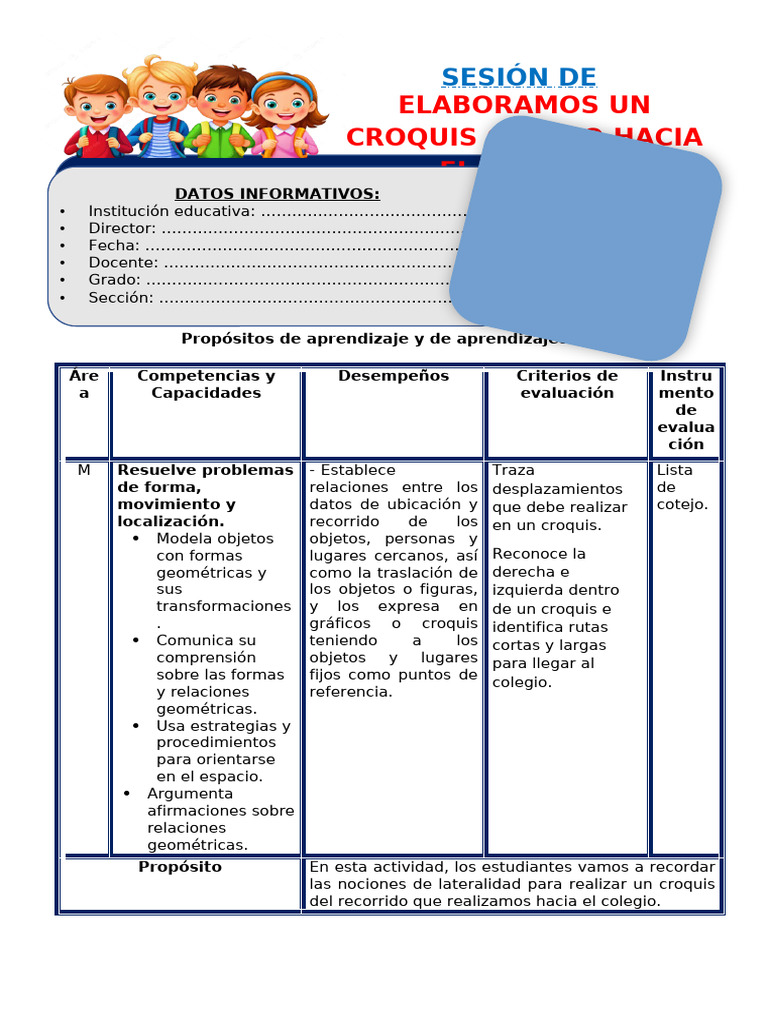 4to Grado - U1 - Semana 1 Día 4 Mat Elaboramos Un Croquis Camino Hacia ...