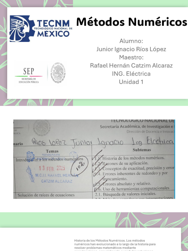 Evidencia Del Sellos Unidad 1 Rios Lopez Junior Ignacio | PDF | Análisis numérico | Matemáticas ...