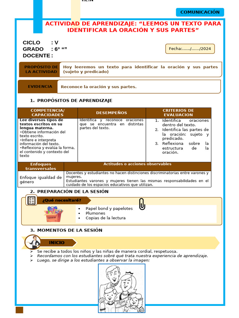 Identificación de Oraciones y Partes | PDF | Asunto (gramática ...