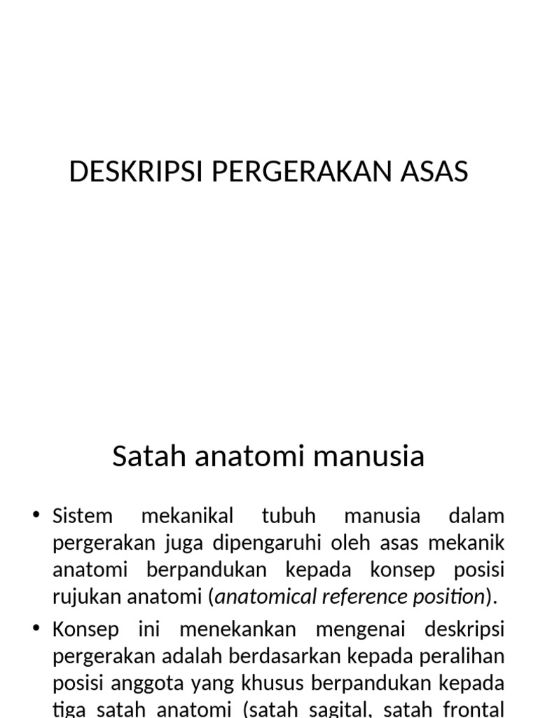 Deskripsi Pergerakan Asas | PDF