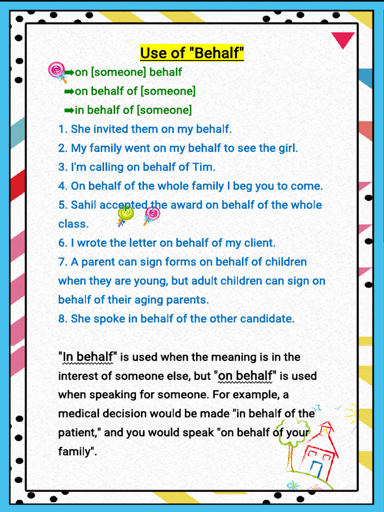 Use of ''Behalf'' | PDF