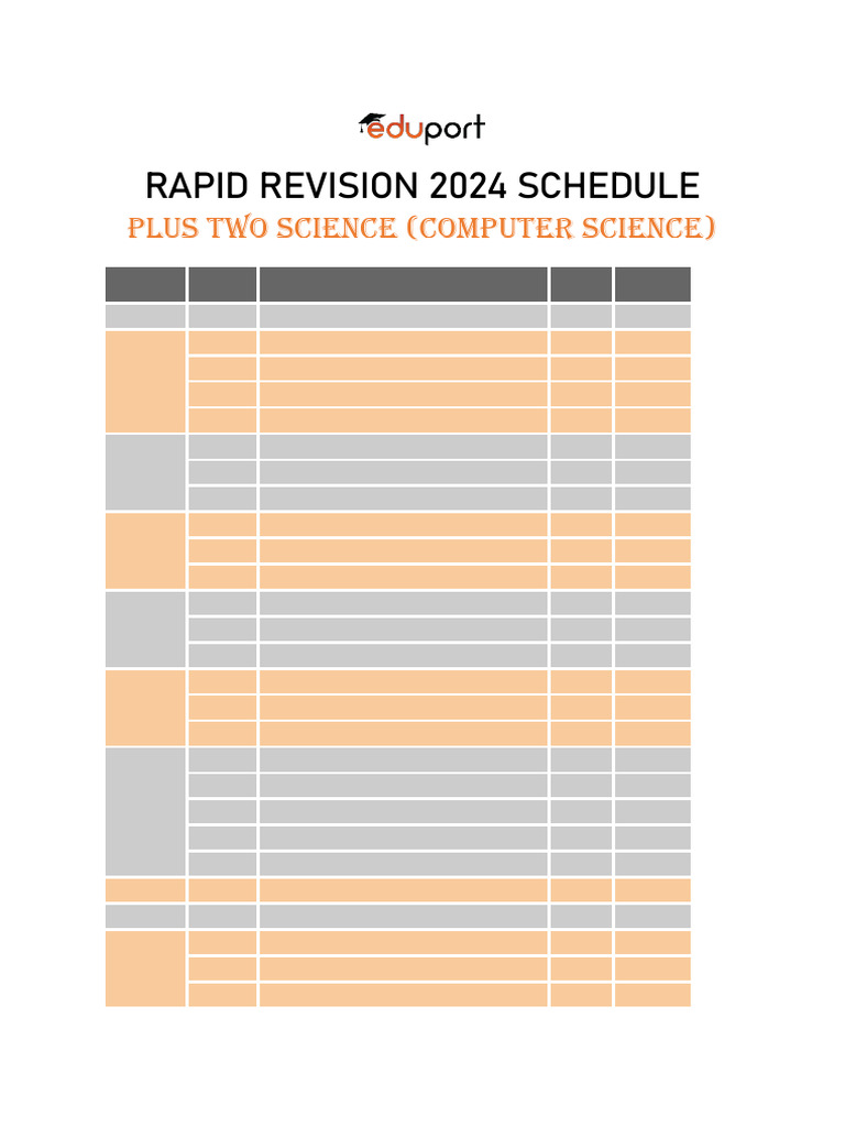 Plus Two (CS) - Rapid Revision 2024 Schedule-2 | PDF | Physics ...