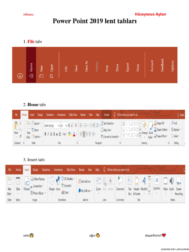Power Point 2019 Lent Tabları | PDF