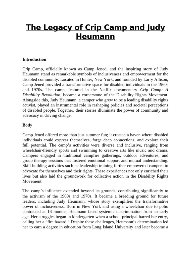 Inclusive Assignment Summary | PDF | Disability