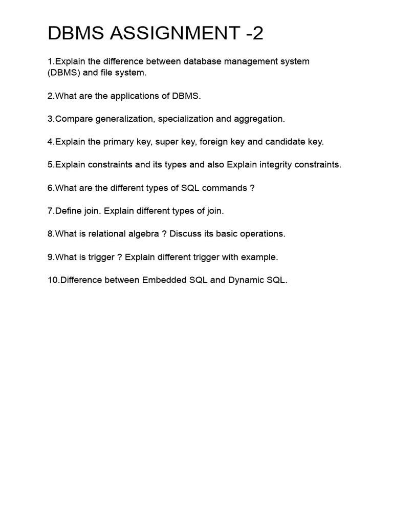 Dbms Assignment 2 | PDF