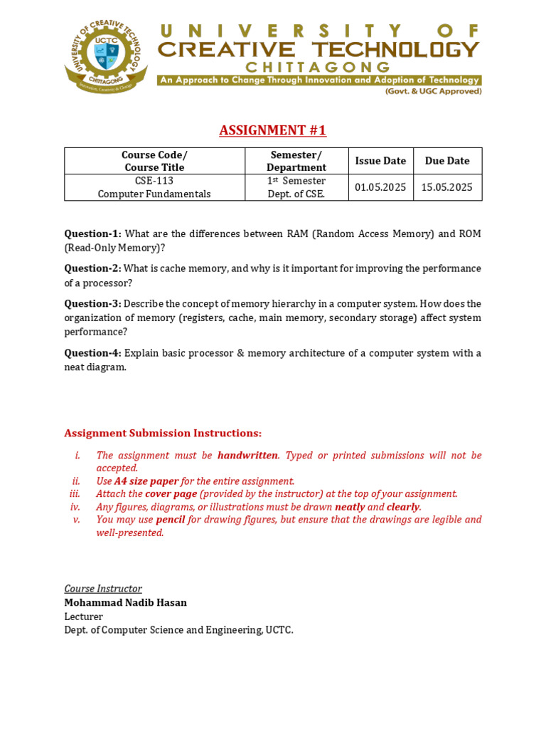 CSE 113 - Assignment 1 | PDF
