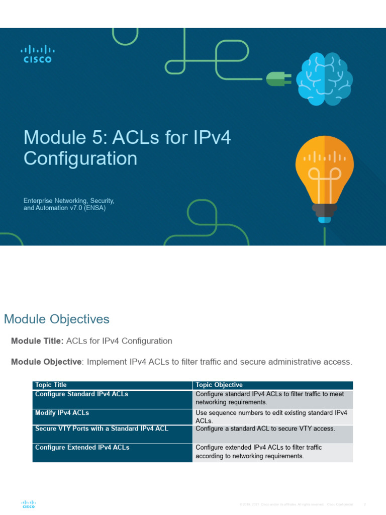 ENSA - Module - 5-ACLs For IPv4 Configuration | PDF | Port (Computer Networking) | Ip Address