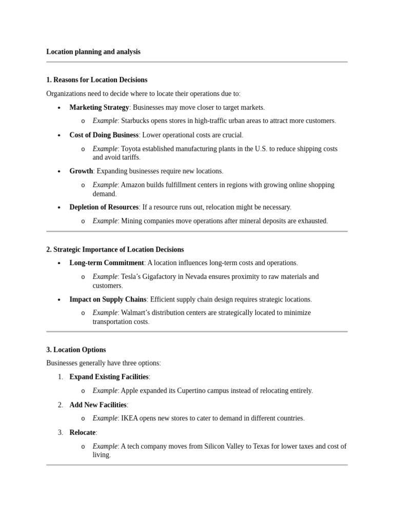 Strategic Location Planning Guide | PDF | Labour Economics | Taxes