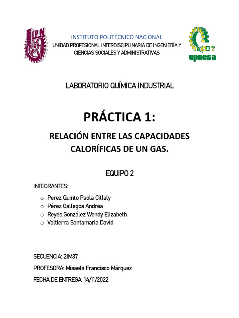 Practica 1 corregida | PDF | Calor | Termodinámica