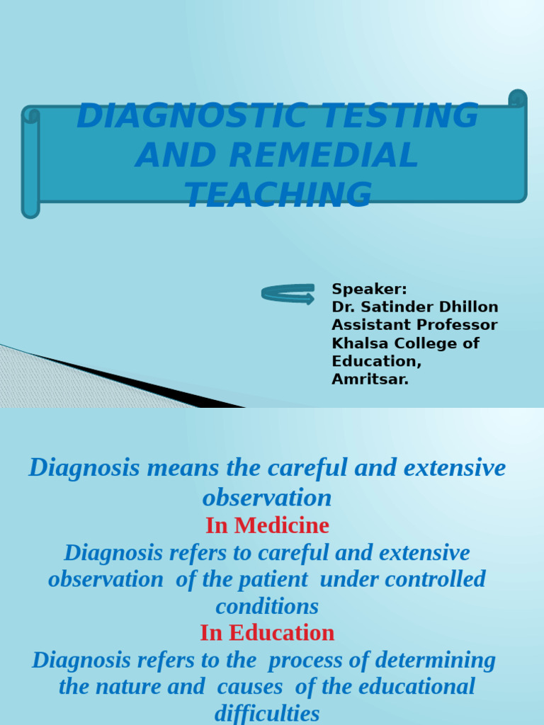 Diagnostic Testing | PDF | Medical Diagnosis | Learning Disability