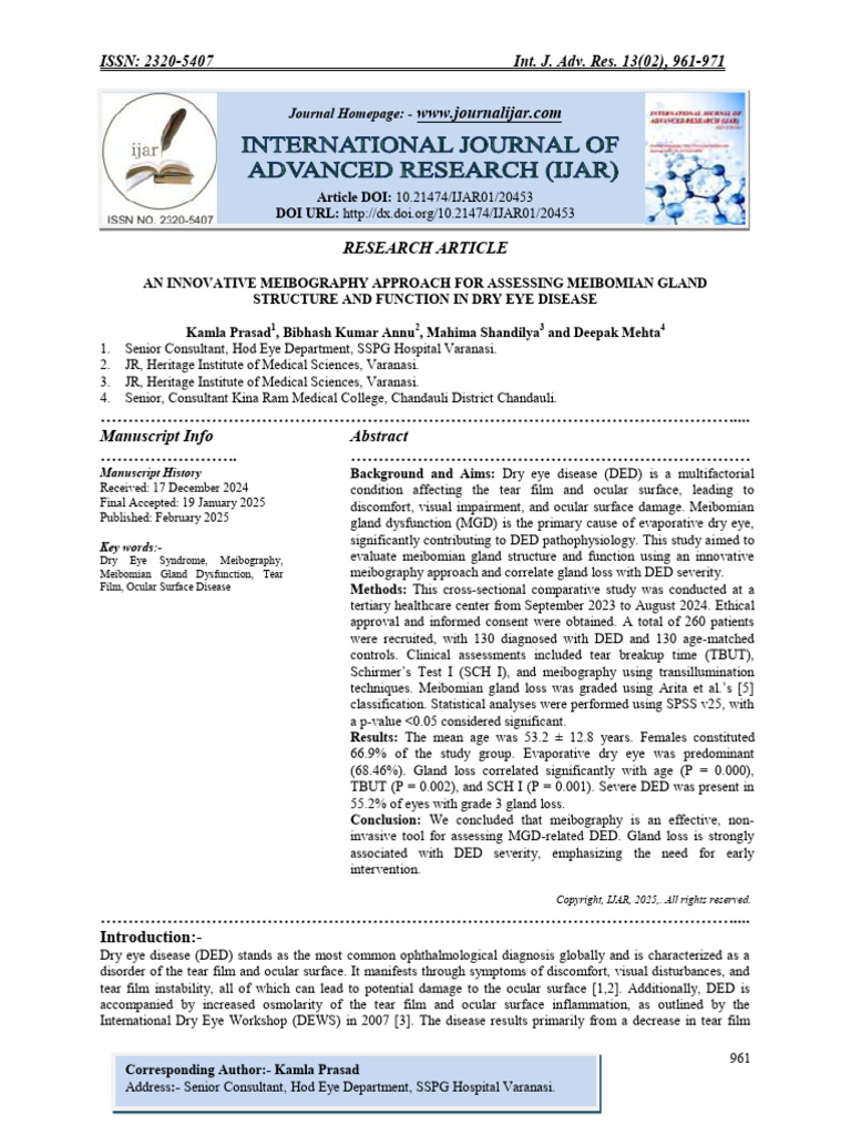 An Innovative Meibography Approach For Assessing Meibomian Gland ...