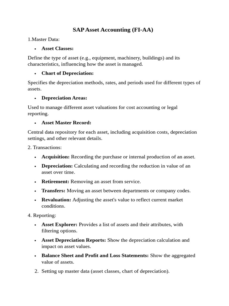 SAP Asset Accounting | PDF
