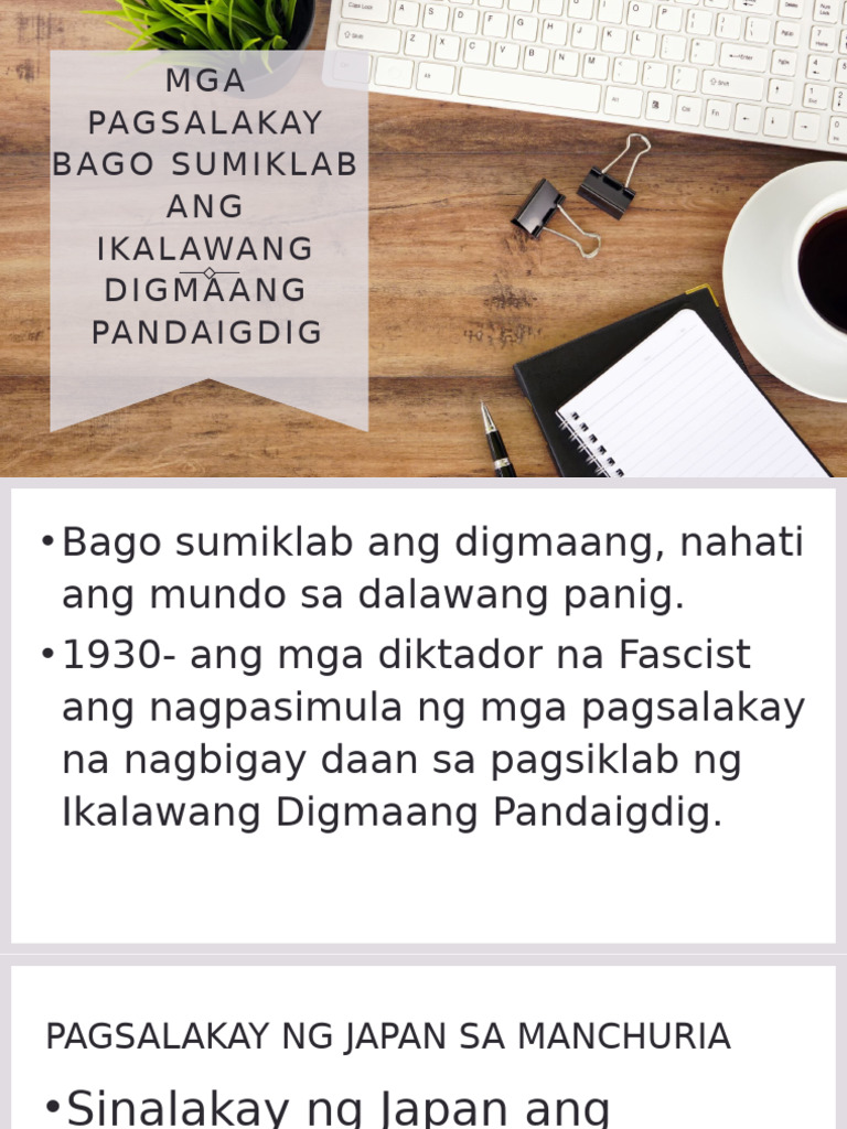 Mga Pagsalakay Bago Sumiklab Ang Ikalawang Digmaang Pandaigdig | PDF